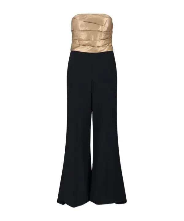 Ralph Lauren Strapless Jumpsuit With Draping And Bow Detail - Black
