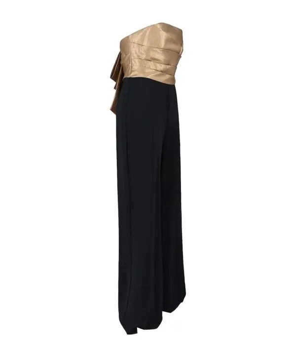 Ralph Lauren Strapless Jumpsuit With Draping And Bow Detail