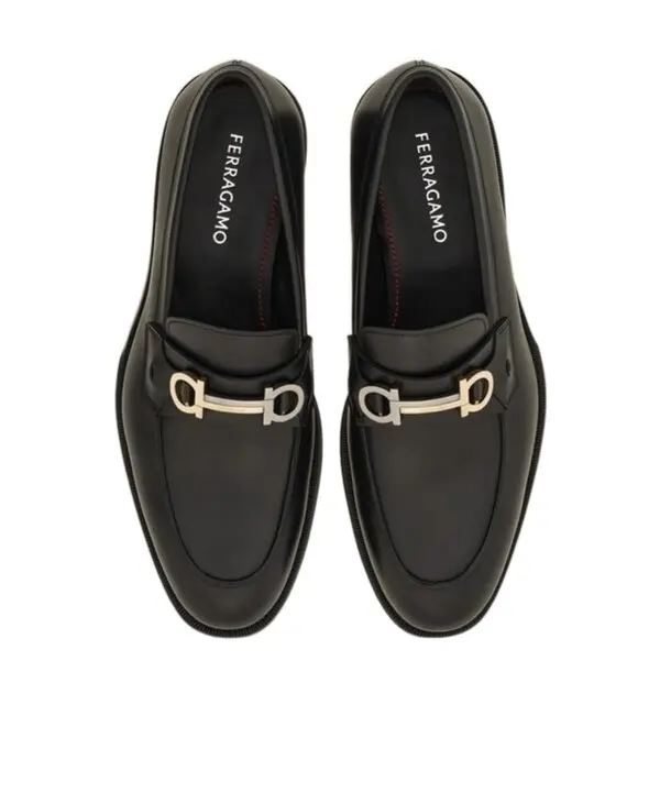 FERRAGAMO Moccasins With Gancini Buckle - Black