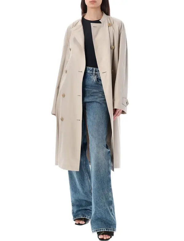 Prada Double-breasted Belted Trench Coat