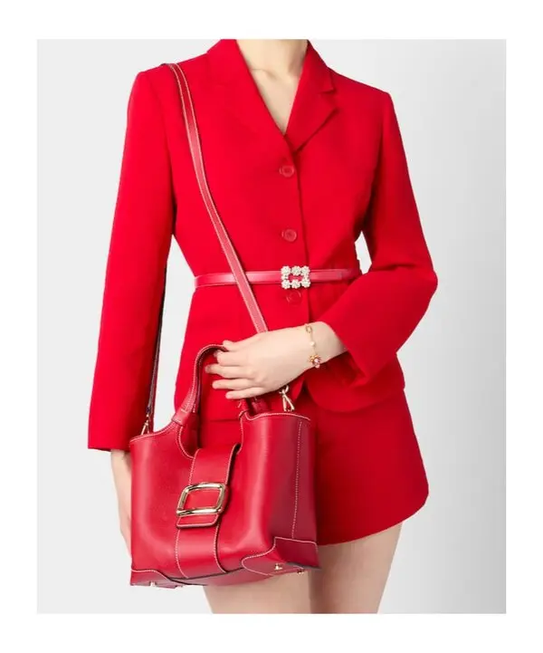 ROGER VIVIER Viv Choc" Mini Shopping Bag In Leather