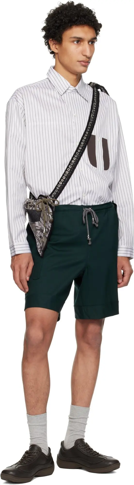 KIKO KOSTADINOV Kyan Drawstring Bermuda Shorts - Green