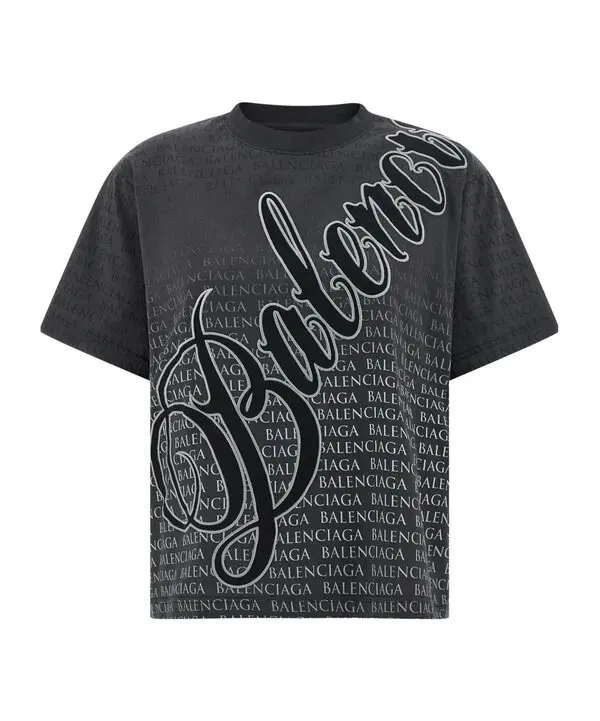 Balenciaga Logo Embroidered Monogrammed T-shirt