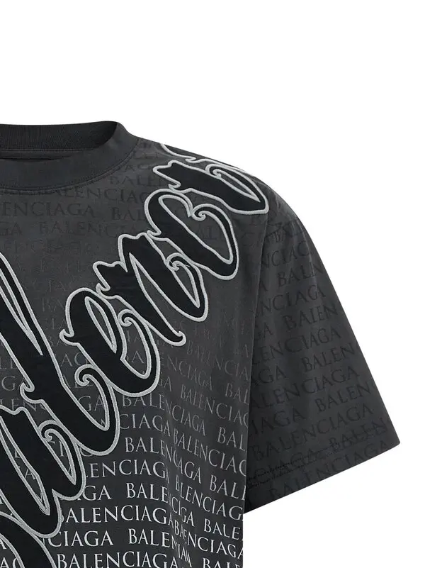 Balenciaga Logo Embroidered Monogrammed T-shirt