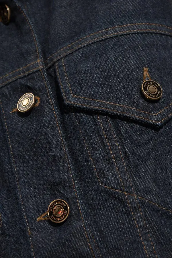 Givenchy Chest Pocket Denim Jacket - Navy Blue