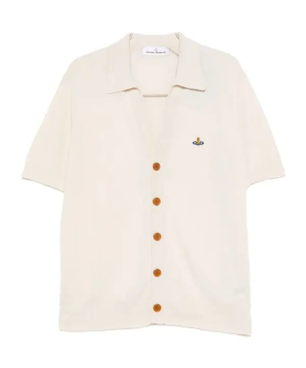 VIVIENNE WESTWOOD Button-front Knit Polo Shirt - White