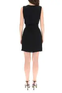 Dsquared2 Belted V-neck Crochet Dress