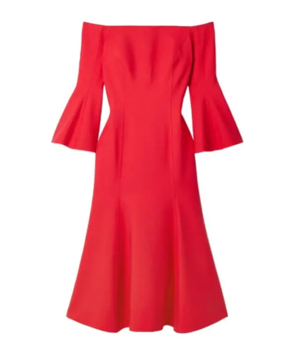 Oscar De La Renta Off-the-shoulder Midi Dress