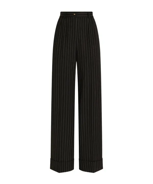Dolce & Gabbana Pinstriped Trousers - Black