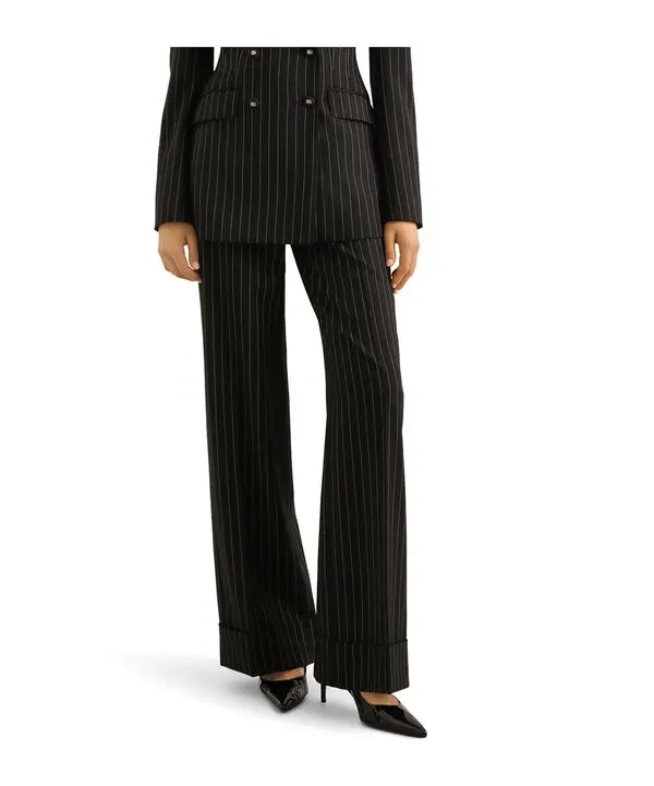 Dolce & Gabbana Pinstriped Trousers - Black