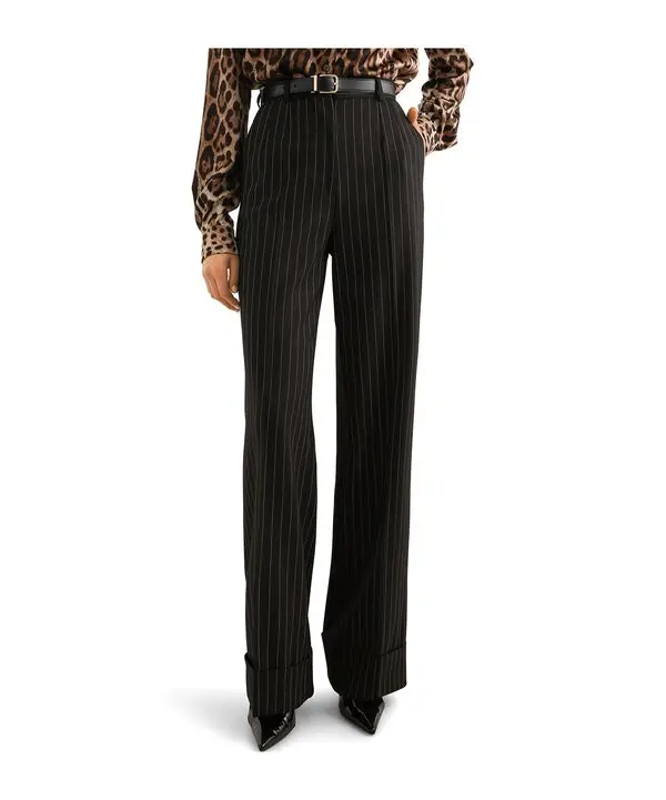 Dolce & Gabbana Pinstriped Trousers - Black