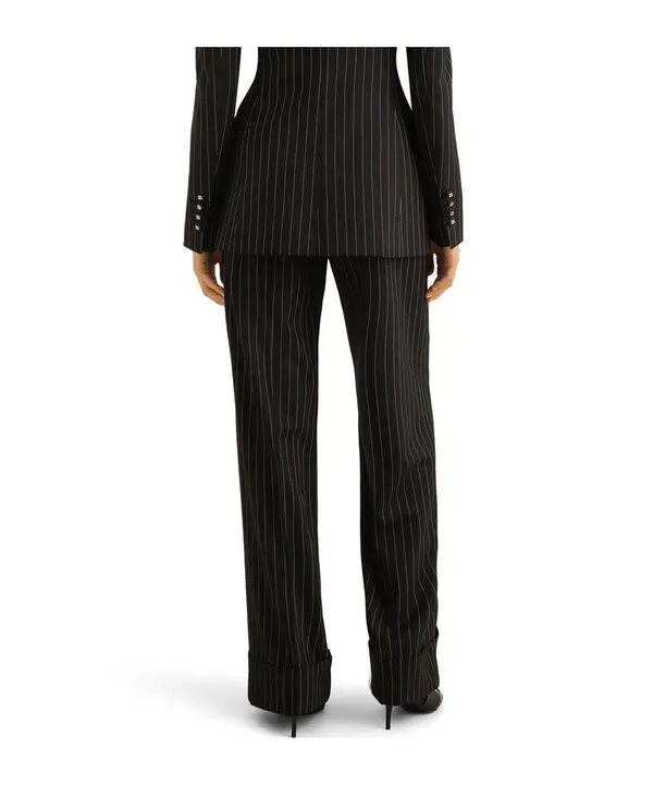 Dolce & Gabbana Pinstriped Trousers - Black