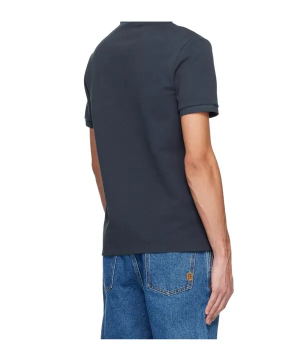 Balmain Logo Embroidered Short-sleeve Polo Shirt - Navy
