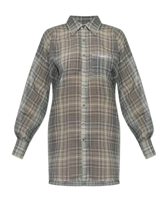 Coperni Plaid Drawstring-waist Shirt