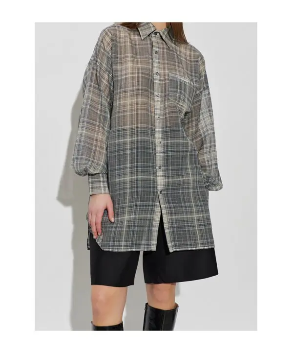 Coperni Plaid Drawstring-waist Shirt