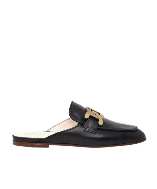 TOD'S Chain Detailed Slip-on Mules - Black