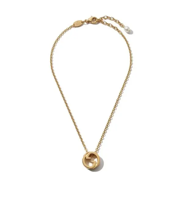 Gucci Blondie Crystal Pendant Necklace - Light Gold