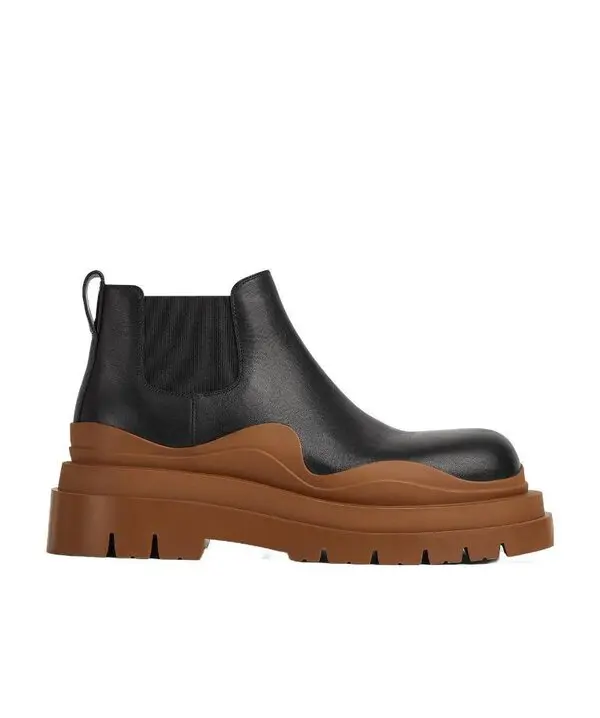 Bottega Veneta Chelsea Ankle Boots - Black/cognac