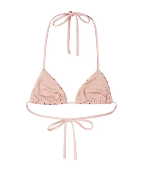 Fendi Foulard Printed Halterneck Bikini Top - Red