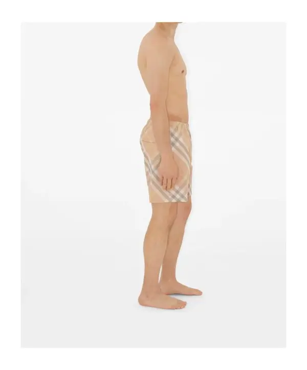 Burberry Checked Elasticated-waistband Swim Shorts