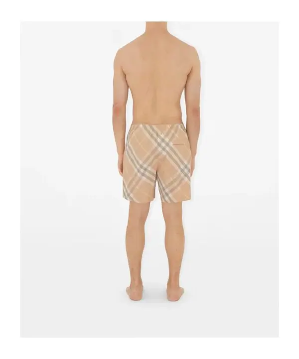 Burberry Checked Elasticated-waistband Swim Shorts