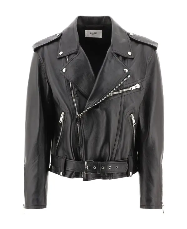 Celine Biker Jacket In Soft Lambskin