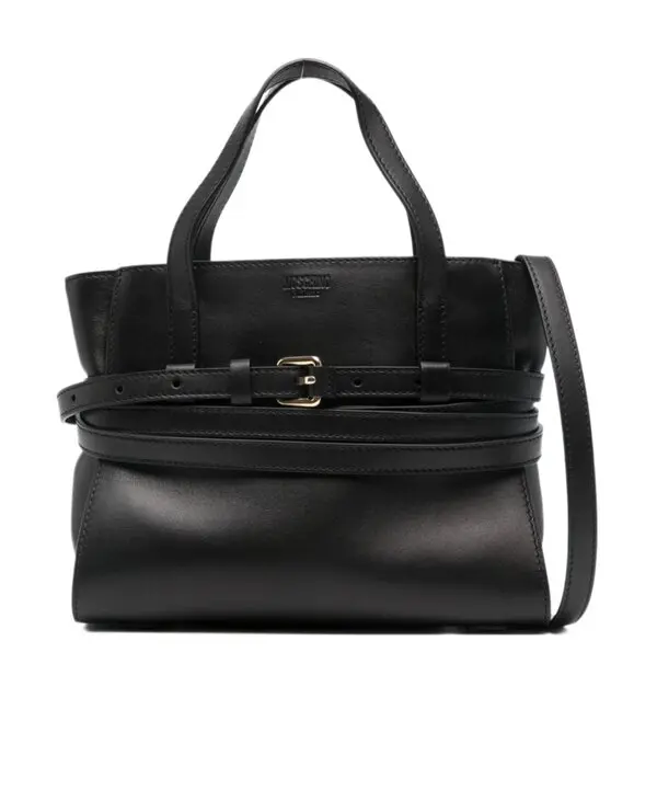Moschino Belted Top Handle Tote Bag - Black