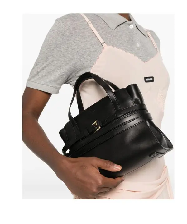 Moschino Belted Top Handle Tote Bag - Black