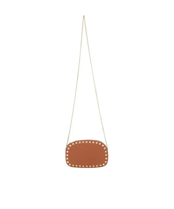Valentino Garavani Mini Rockstud Chain Crossbody Bag - Brown