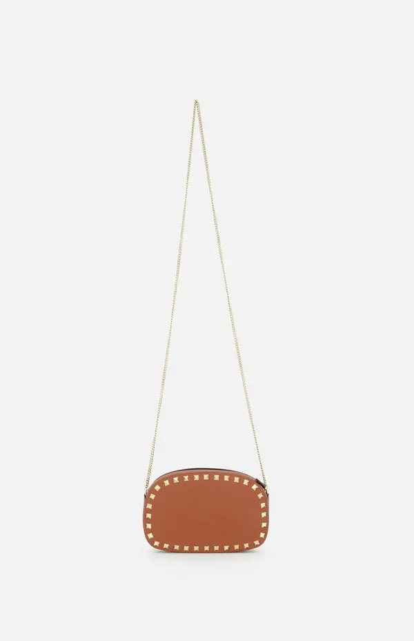 Valentino Garavani Mini Rockstud Chain Crossbody Bag - Brown