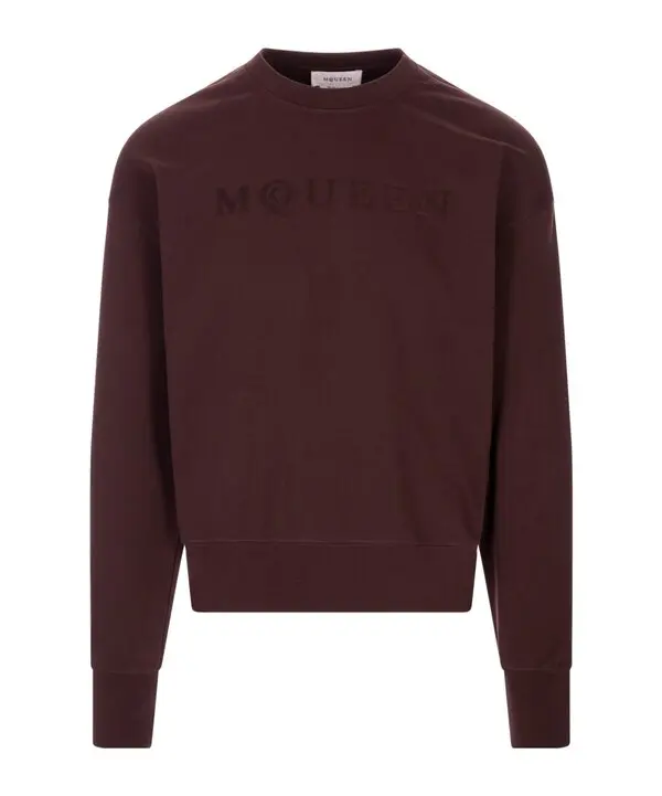 Alexander McQueen Crewneck Sweatshirt With Logo Detail - Red