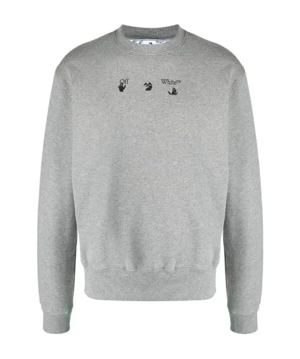 Off-White Arrows Logo Print Sweatshirt - Gray