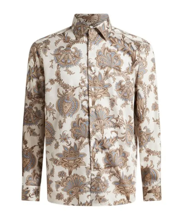 Etro Paisley-printed Curved Hem Shirt