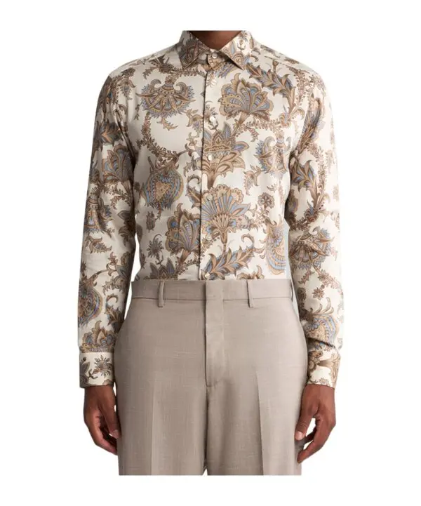 Etro Paisley-printed Curved Hem Shirt