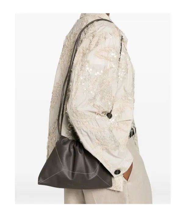 Brunello Cucinelli Leather Mini Crossbody Shoulder Bag