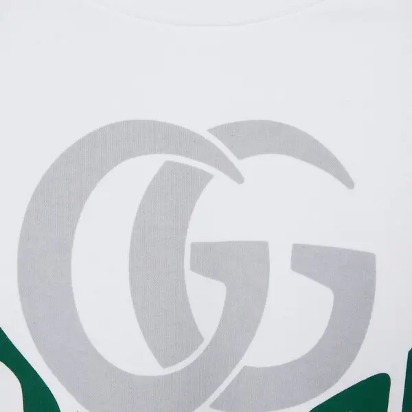 Gucci Felt Knitted Cotton Sweatshirt With Double G Print
