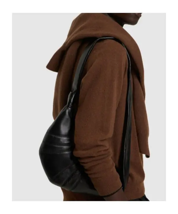 LEMAIRE Medium Croissant Nappa Leather Bag - Black