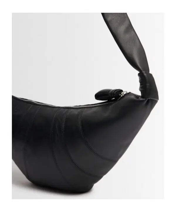 LEMAIRE Medium Croissant Nappa Leather Bag - Black
