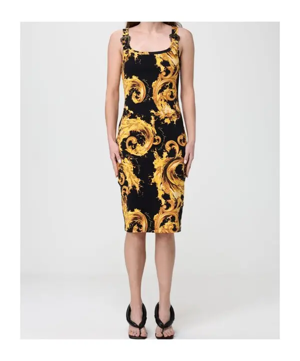 Versace Baroque Strap Midi Dress