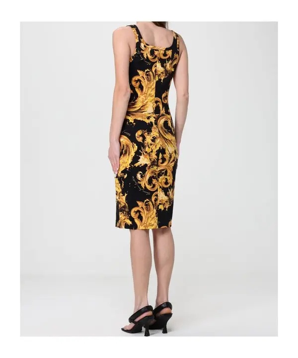 Versace Baroque Strap Midi Dress