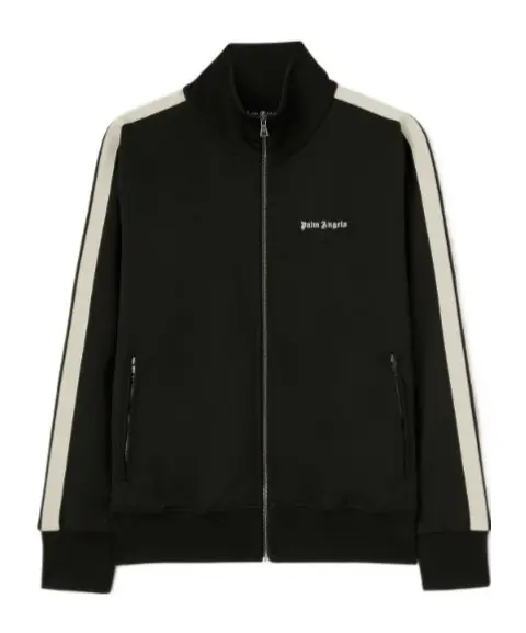 Palm Angels Logo Printed Zipped Track Jacket - Black