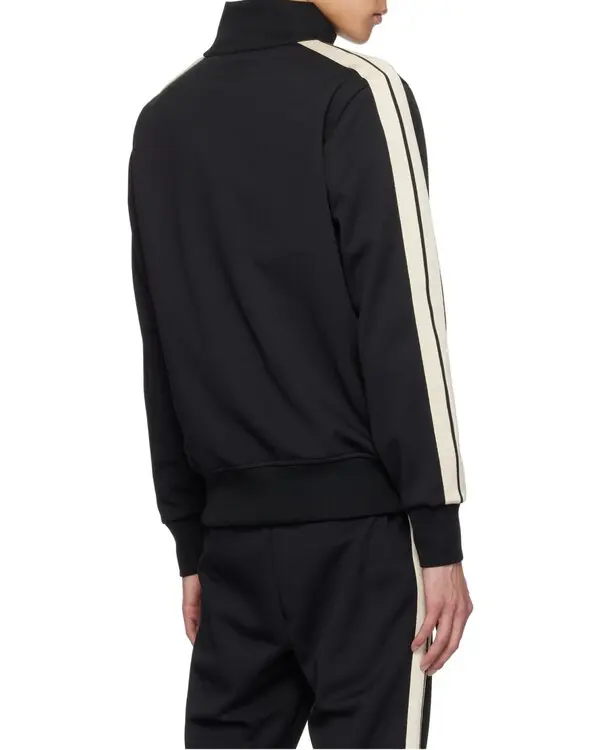 Palm Angels Logo Printed Zipped Track Jacket - Black