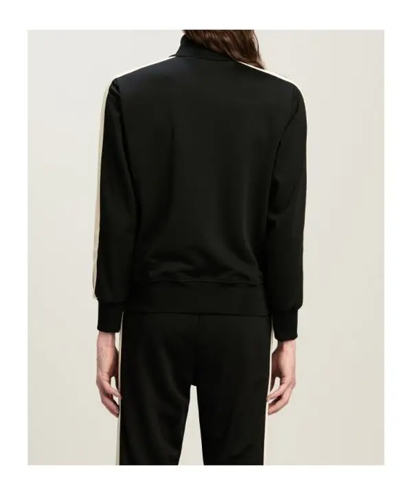 Palm Angels Logo Printed Zipped Track Jacket - Black