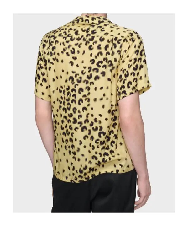 MAISON MARGIELA Short Sleeve Leopard Shirt - Mustard