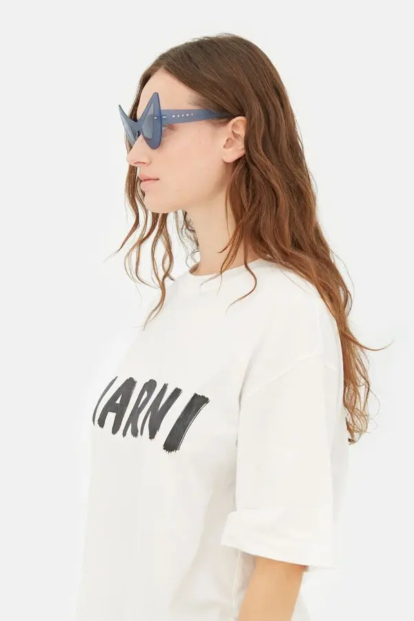 Marni Geometric Cat Eye Sunglasses - Blue