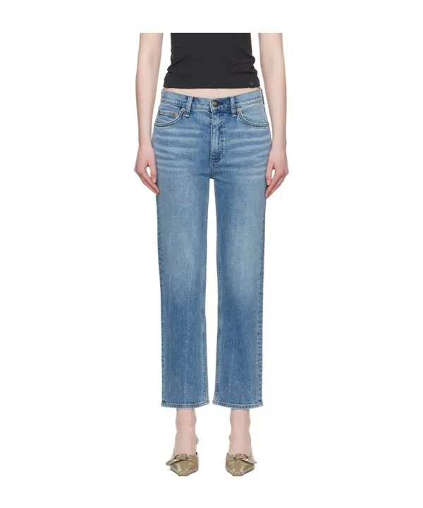 RAG  BONE Rag & Bone "the Bella" Straight Leg Denim Trousers