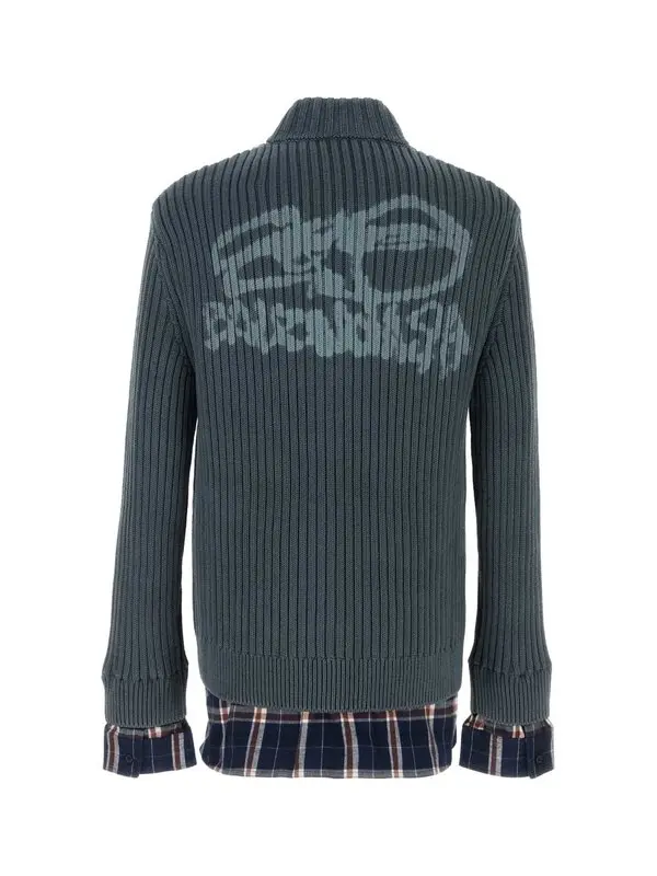 Balenciaga Layered Zip Sweater - Navy/brown