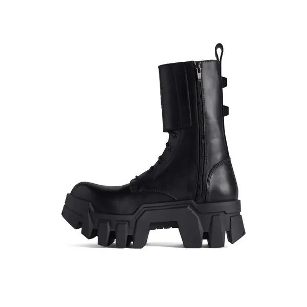 Balenciaga Bulldozer Combat Lace-up Boots With Platform Sole