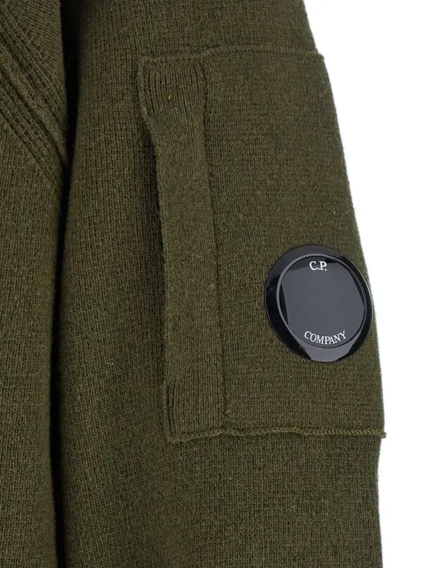 C.P. COMPANY Zip-pocket Turtleneck Knitwear - Green
