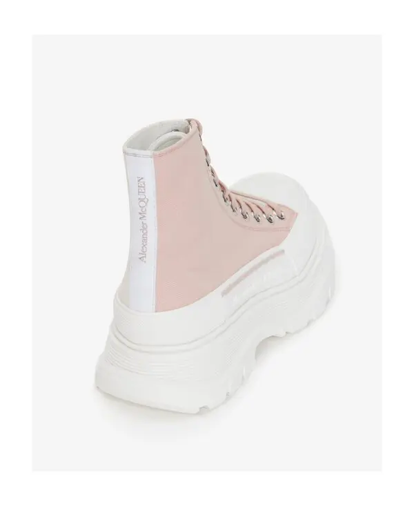 Alexander McQueen Tread Slick Lace-up High-top Sneakers - Pink